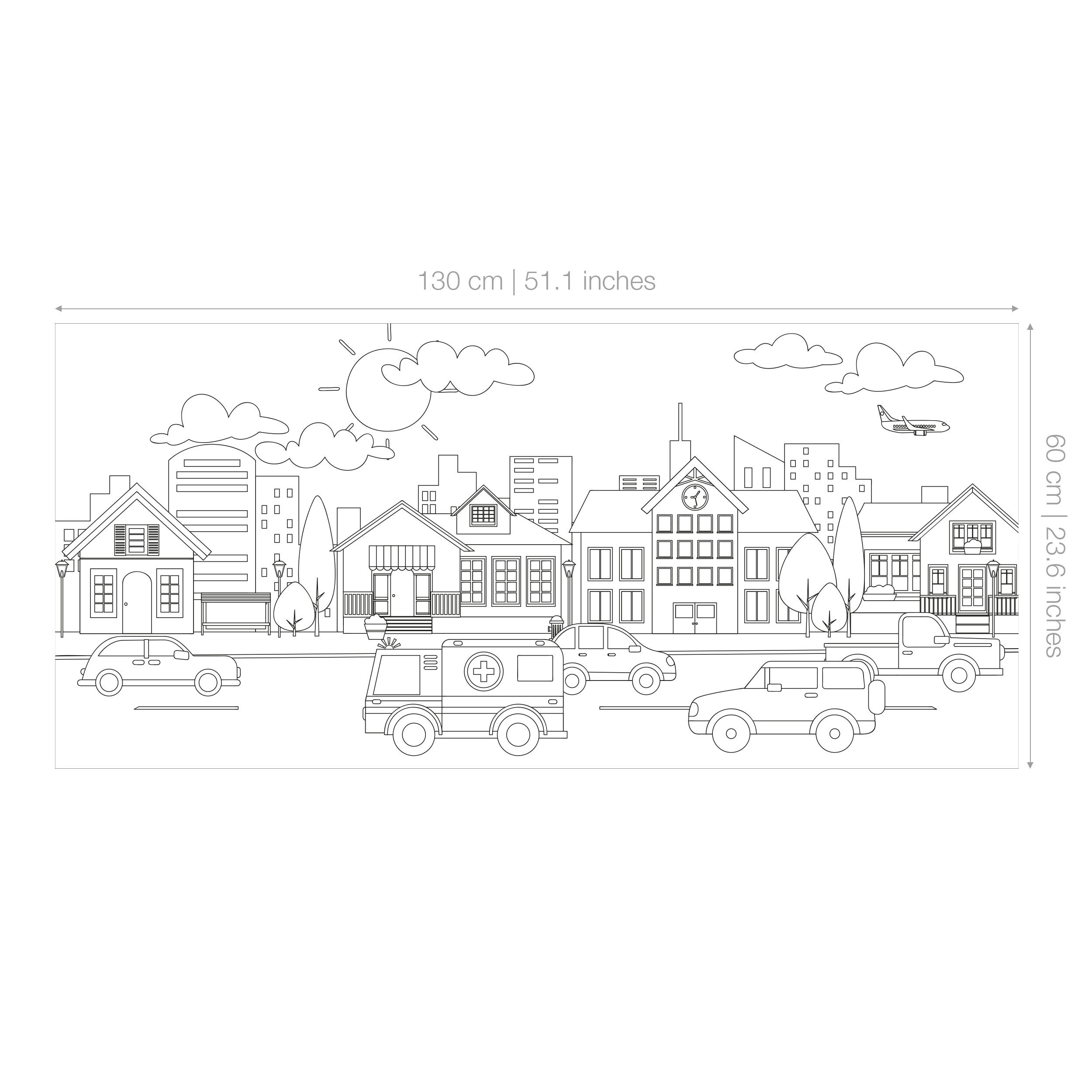 City Coloriage sur le mur Poster à colorier Autocollant amovible Déco ...