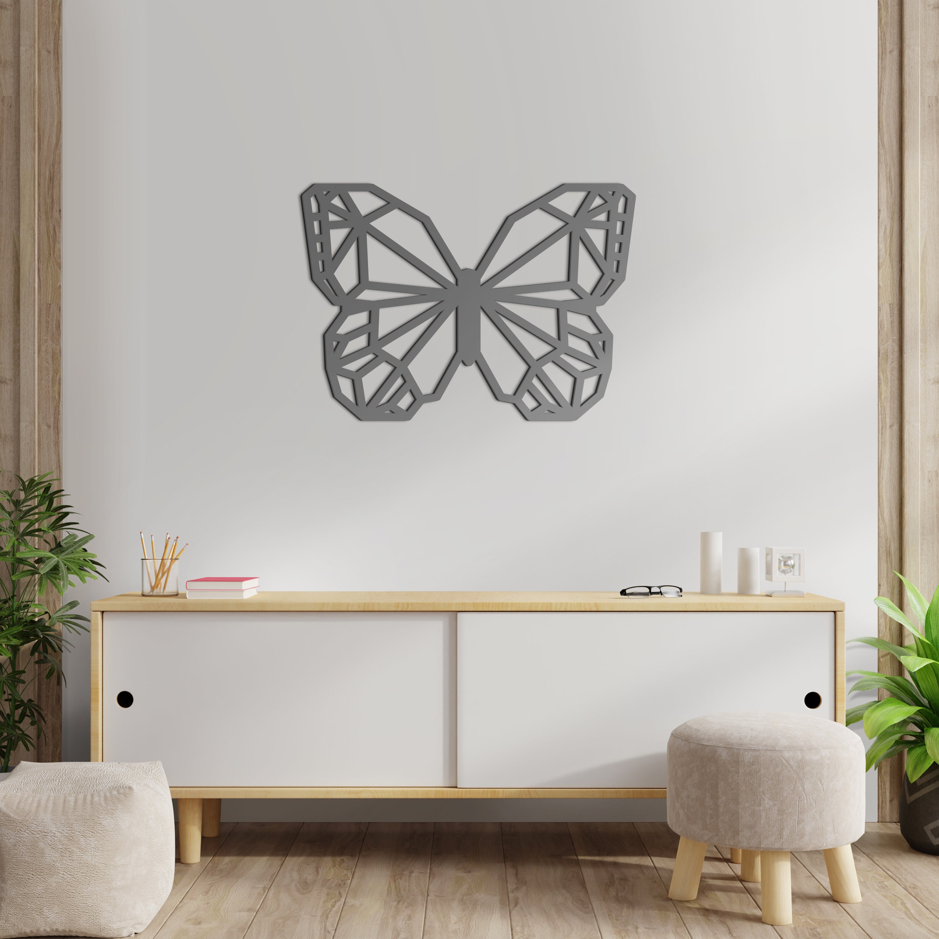 Geometric Butterfly Wall Decor Animal Geometric Geometric | Etsy