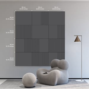 Dark Grey Decorative Panels, 3D Wall Cladding, Accent Wall Design, Easy ...