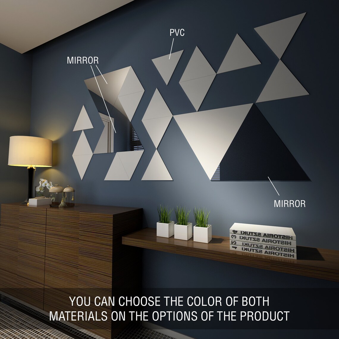 Triangles PVC & Mirror Wall Panels 3D Wall Art Triangle Wall - Etsy