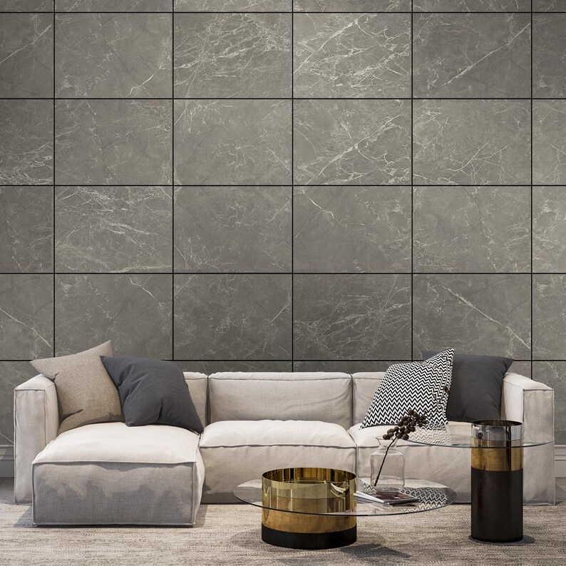 Grey Marble Wall Panels, Modular 3D Wall Panels, Living Room Hallway ...