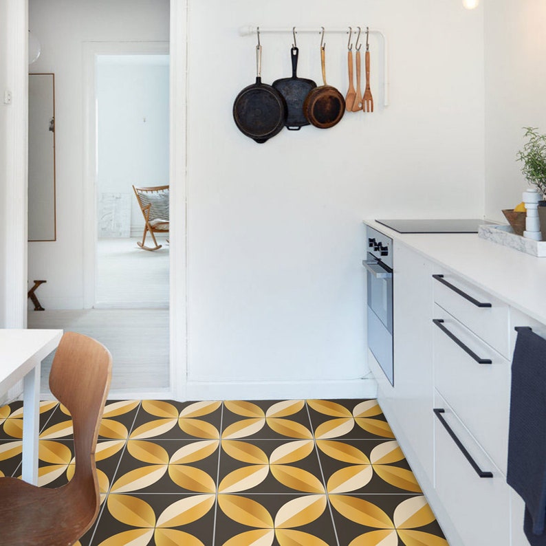 70s Pattern Tile Stickers, Retro Pattern, Geometric, Suitable for Wall ...