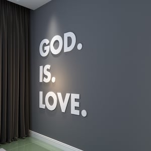 God is Love Wall Art Sign, Bible Verse Wall Art, Christian Home Decor ...