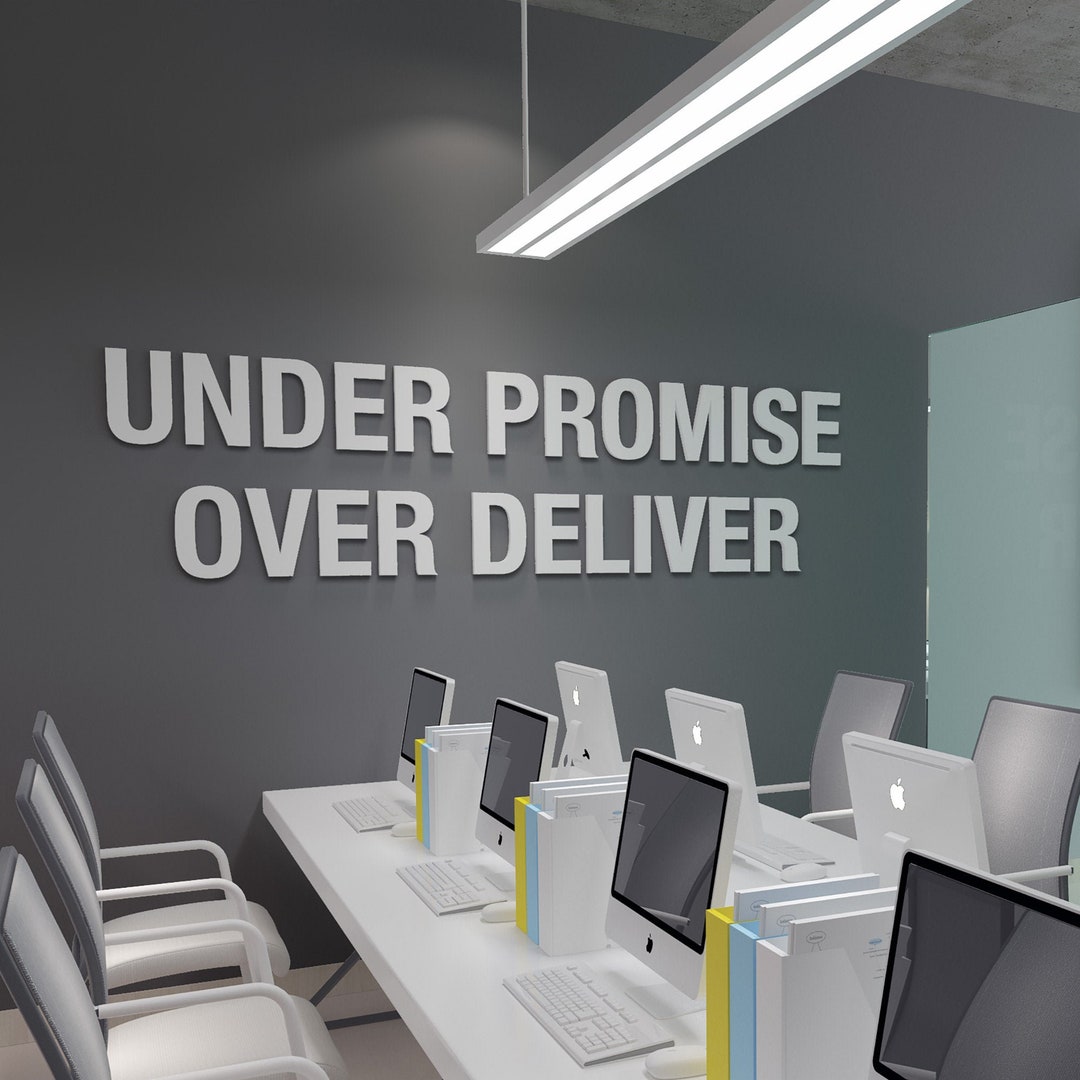 Office Signs for Wall - Under Promise Over Deliver - SKU:UNPR - Etsy