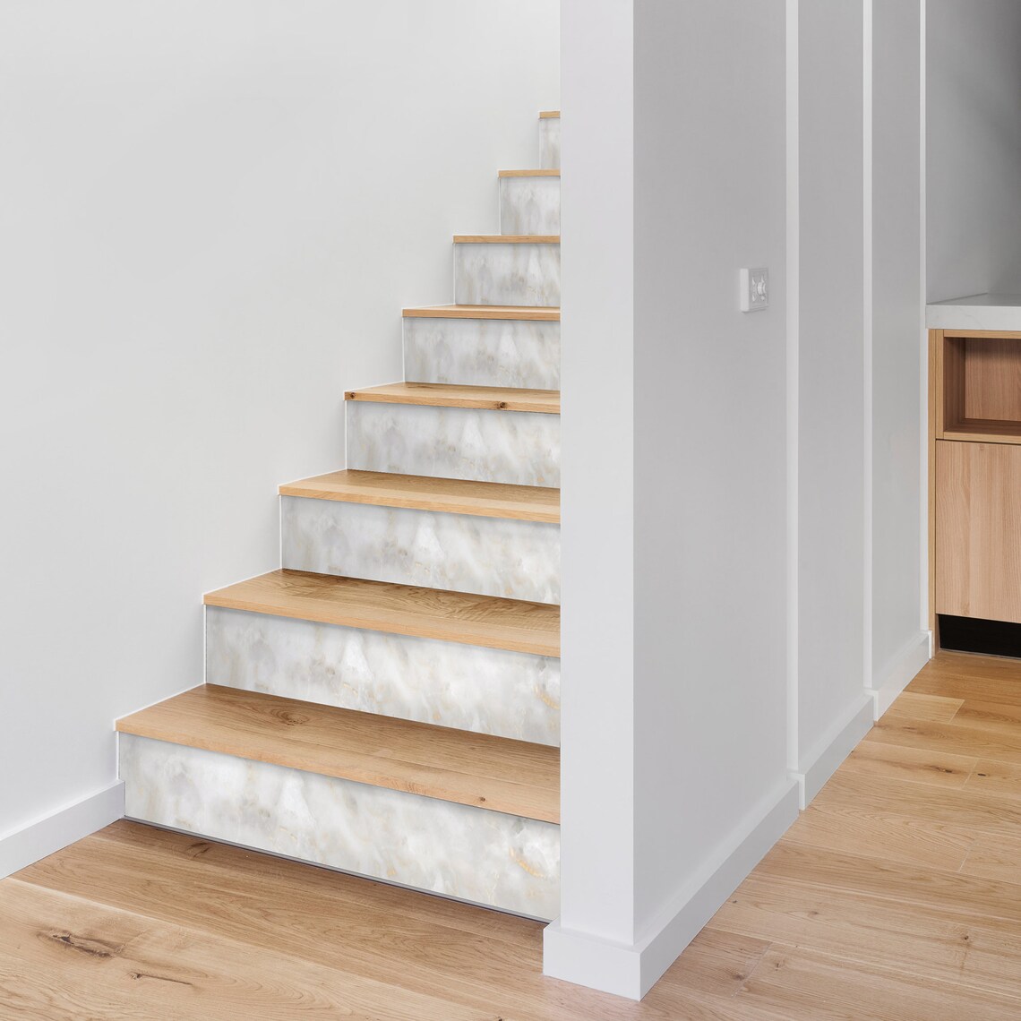White Marble Stair Riser Stickers Escalier Vinyl Strips - Etsy