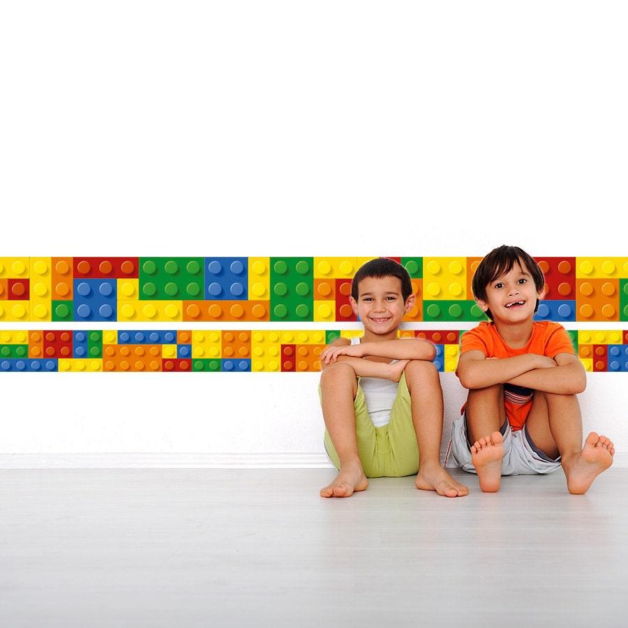 Bricks Border on Wall - Building Blocks - Bricks Wall Decal - Nursery ...