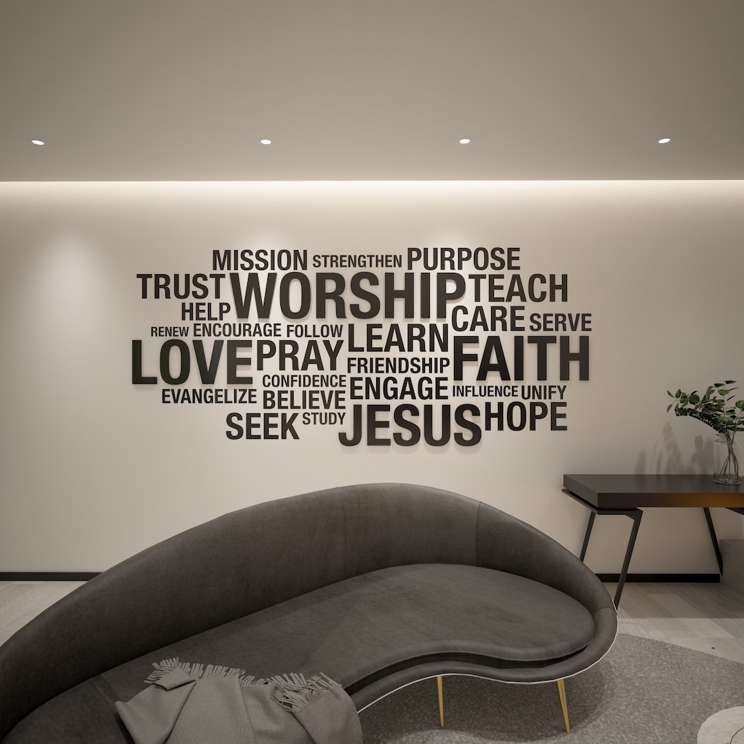 Worship Pray Love, Religious Wall Sign, Religious Wall Sign, Christian ...