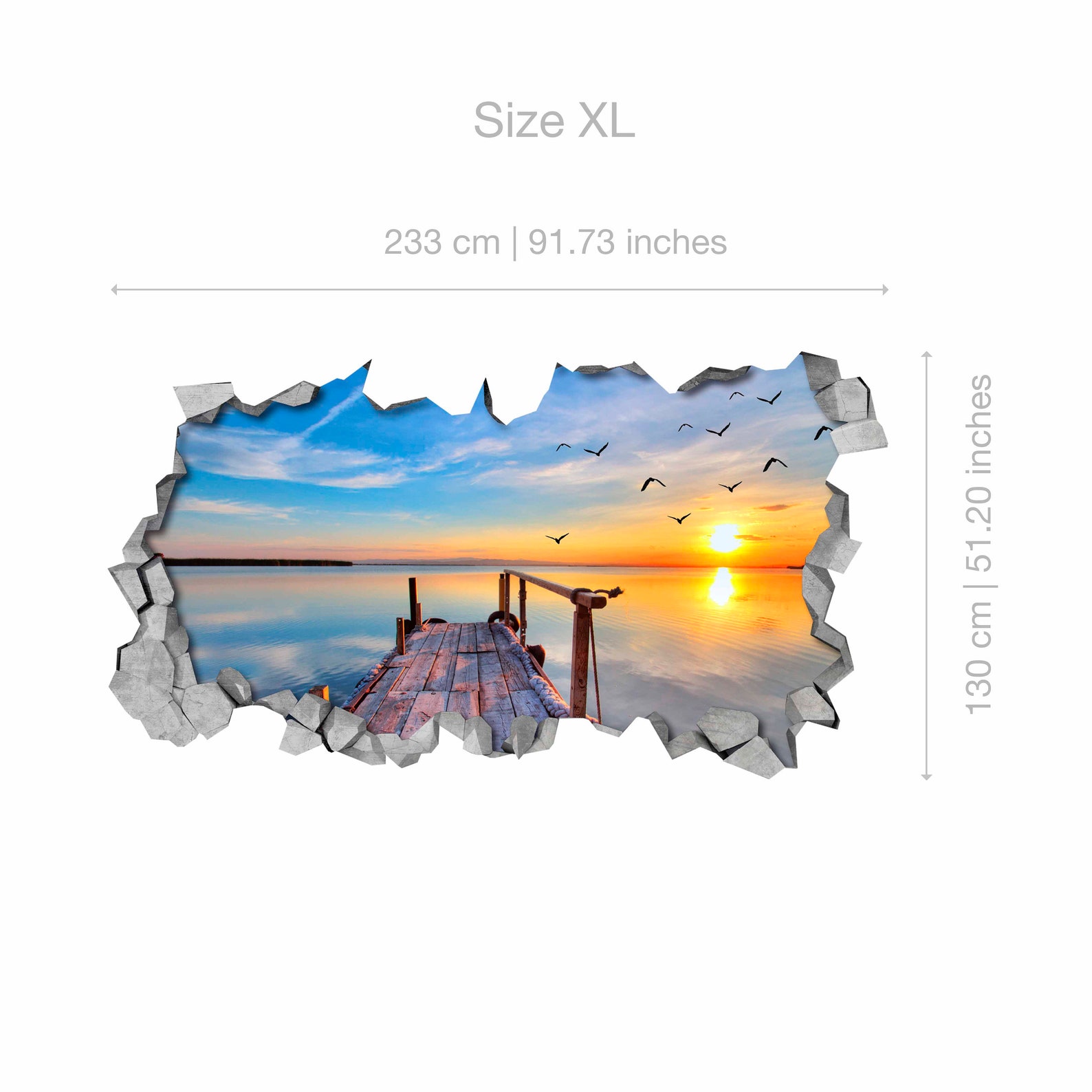 Broken Wall Decal - 3d Wallpaper - 3d Wall Decals - 3d Printed - 3d ...