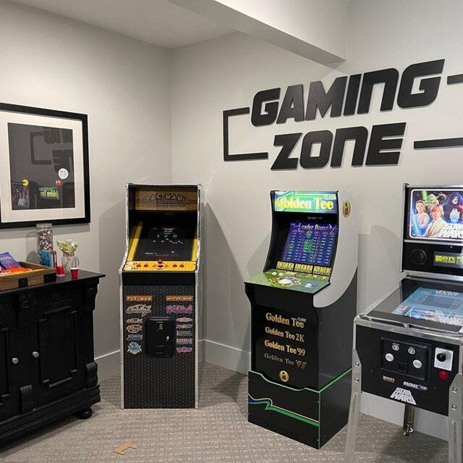 Gaming Zone 3D Wall Decor Video Games Sign Gameroom Sign - Etsy