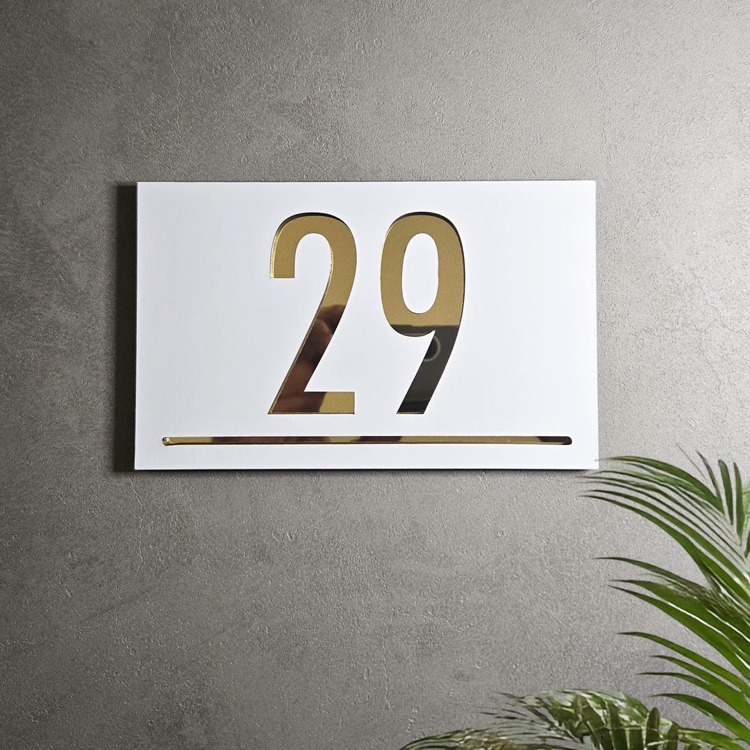 White Number Plaque, Custom Door Sign, Room Number Sign, Condo Unit ...