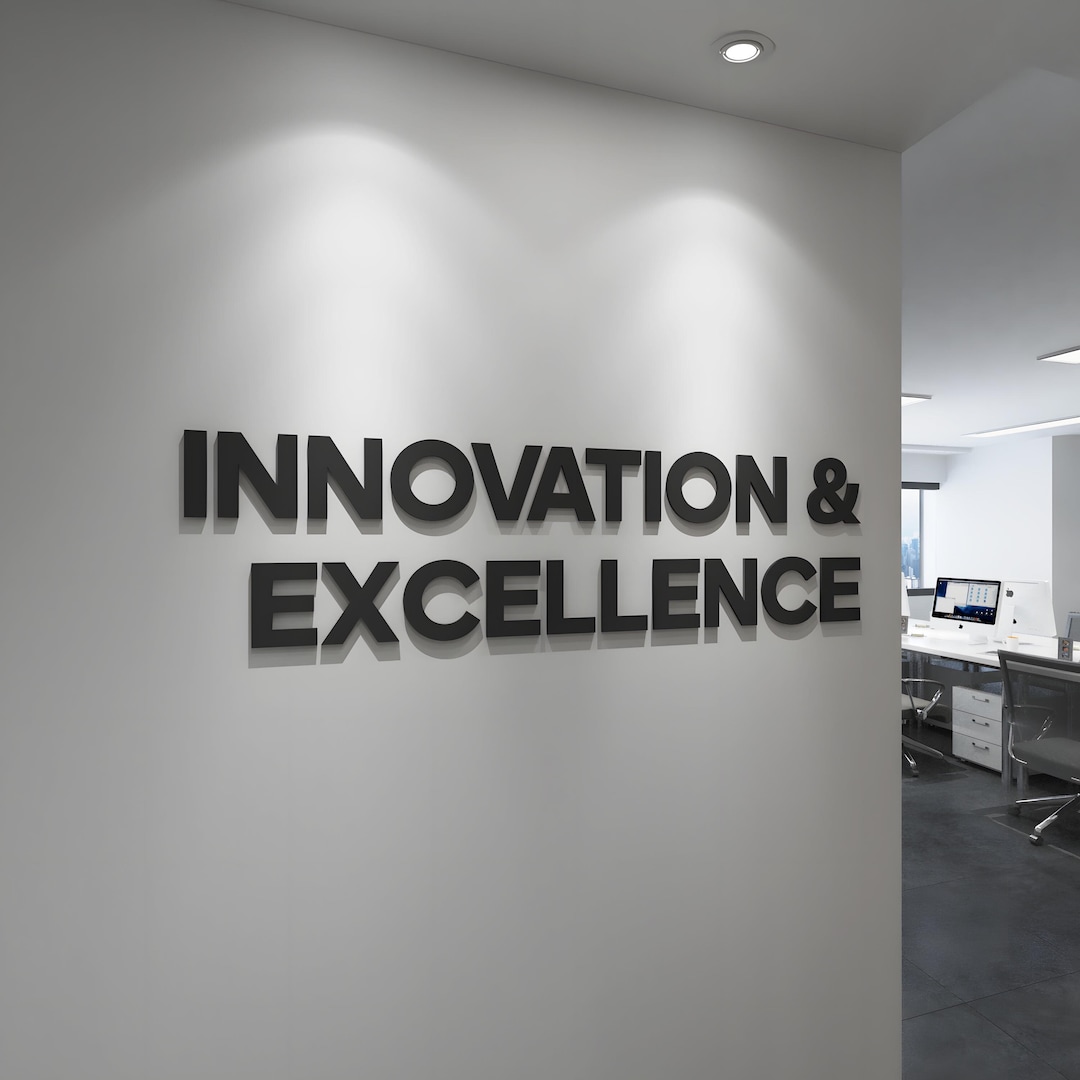Innovation and Excellence, Office Wall Decor, Motivational Office Wall ...
