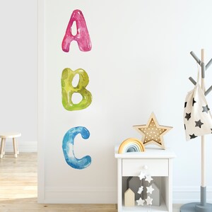 Watercolor Rainbow Alphabet, Watercolor Letters, Wall Stickers, Kids ...
