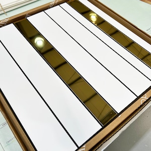 White and Gold Mirror Decorative Panels, 3D Wall Panels, Easy ...