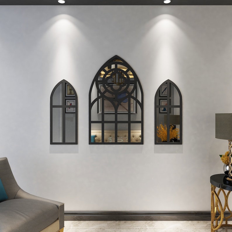 Gothic Medieval Mirrors Arches, Cathedral Style Arch, Gotic Room Wall ...