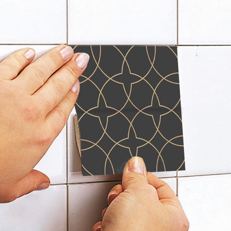 Constantina Tile Stickers, Dark Tiles Stickers for Kitchen or Bathroom ...