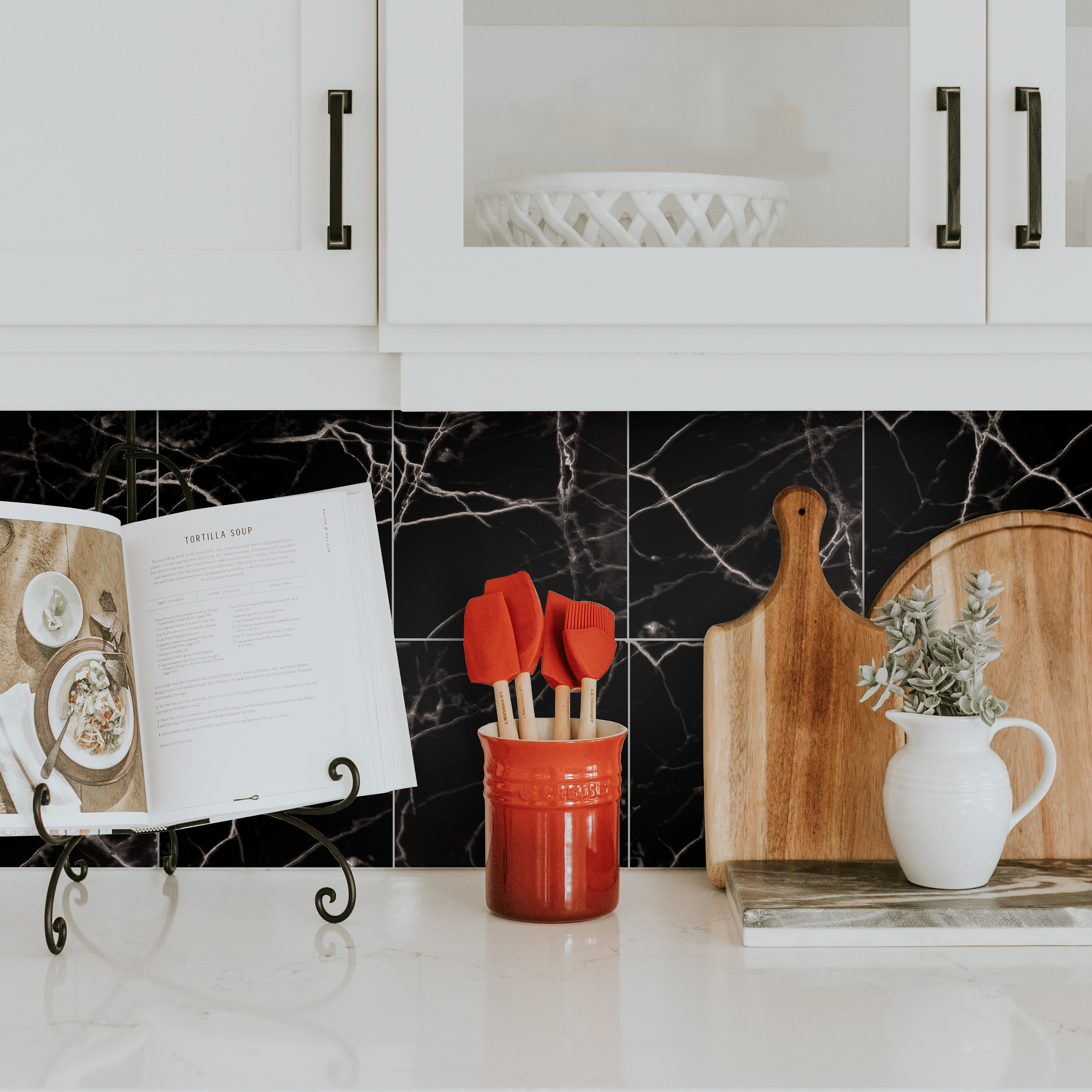 Black Marble Tile Sticker Black Granite Tile Sticker | Etsy