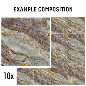 Gray and Gold Marble Tile Sticker, Dark Marble, Suitable for Wall and ...