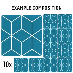 Blue Modern Tile Stickers, Mosaic, Suitable for Wall and Floor ...