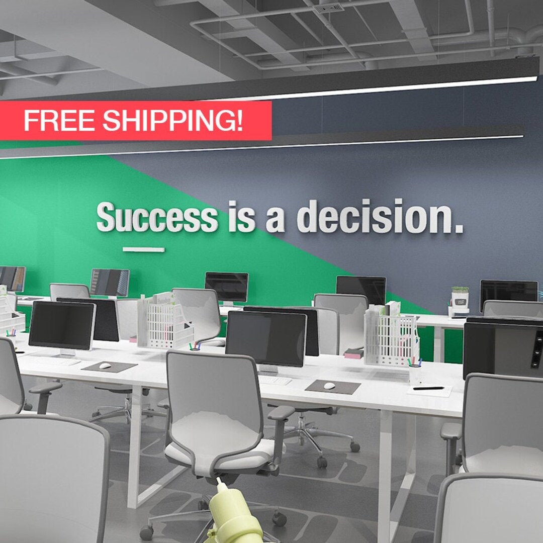 Success is A Decision, Office Motivational Wall Decor, 3D Quote for ...