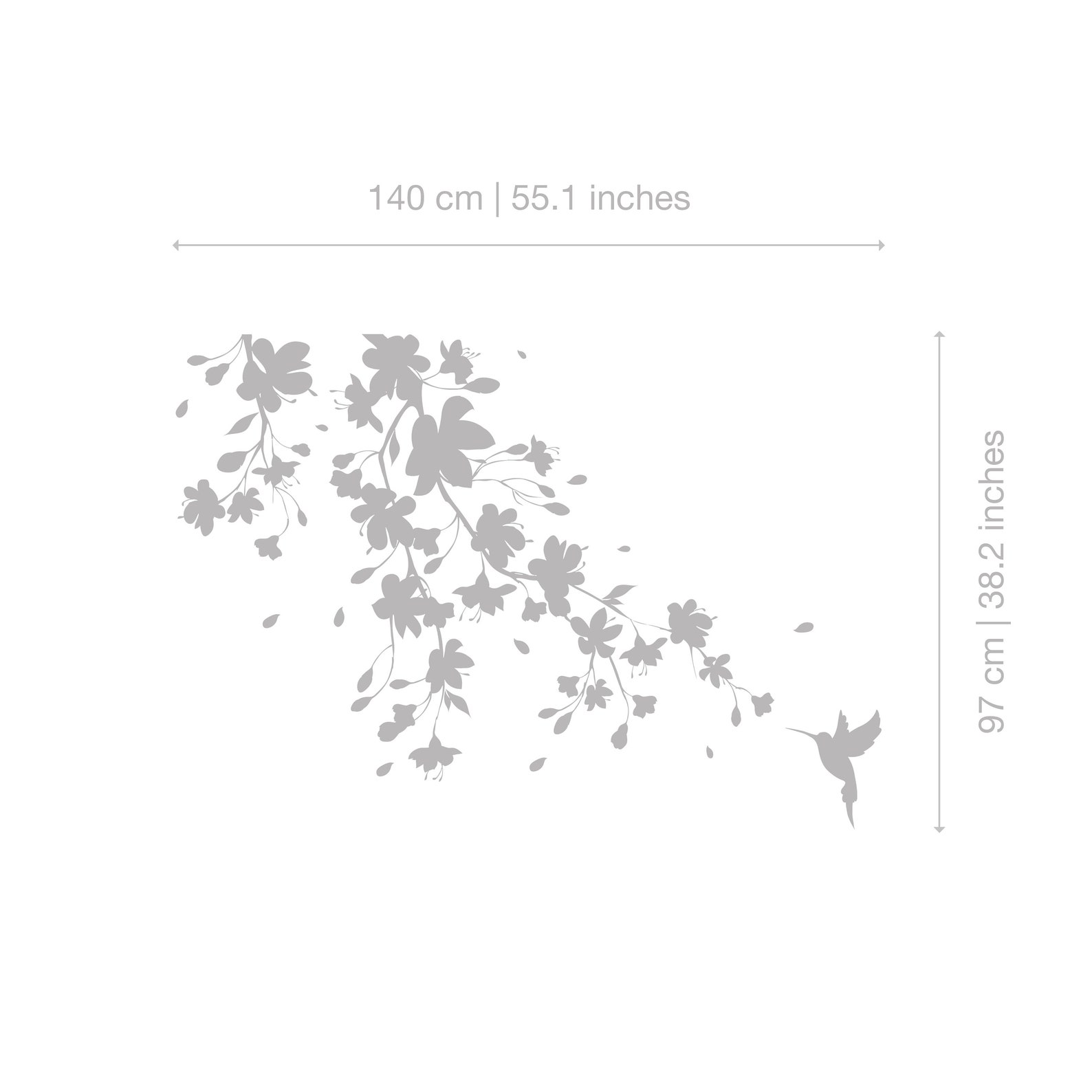 Hummingbird Sticker Floral Watercolor Wall Art Decal - Etsy