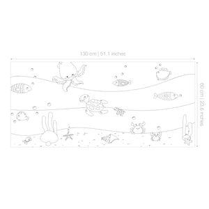 Under the Sea Kids Ocean Coloring on the Wall Poster Coloring Removable ...