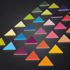 Colorful Triangles 3D Wall Decor, Rainbow Watercolor Triangles, Mid ...