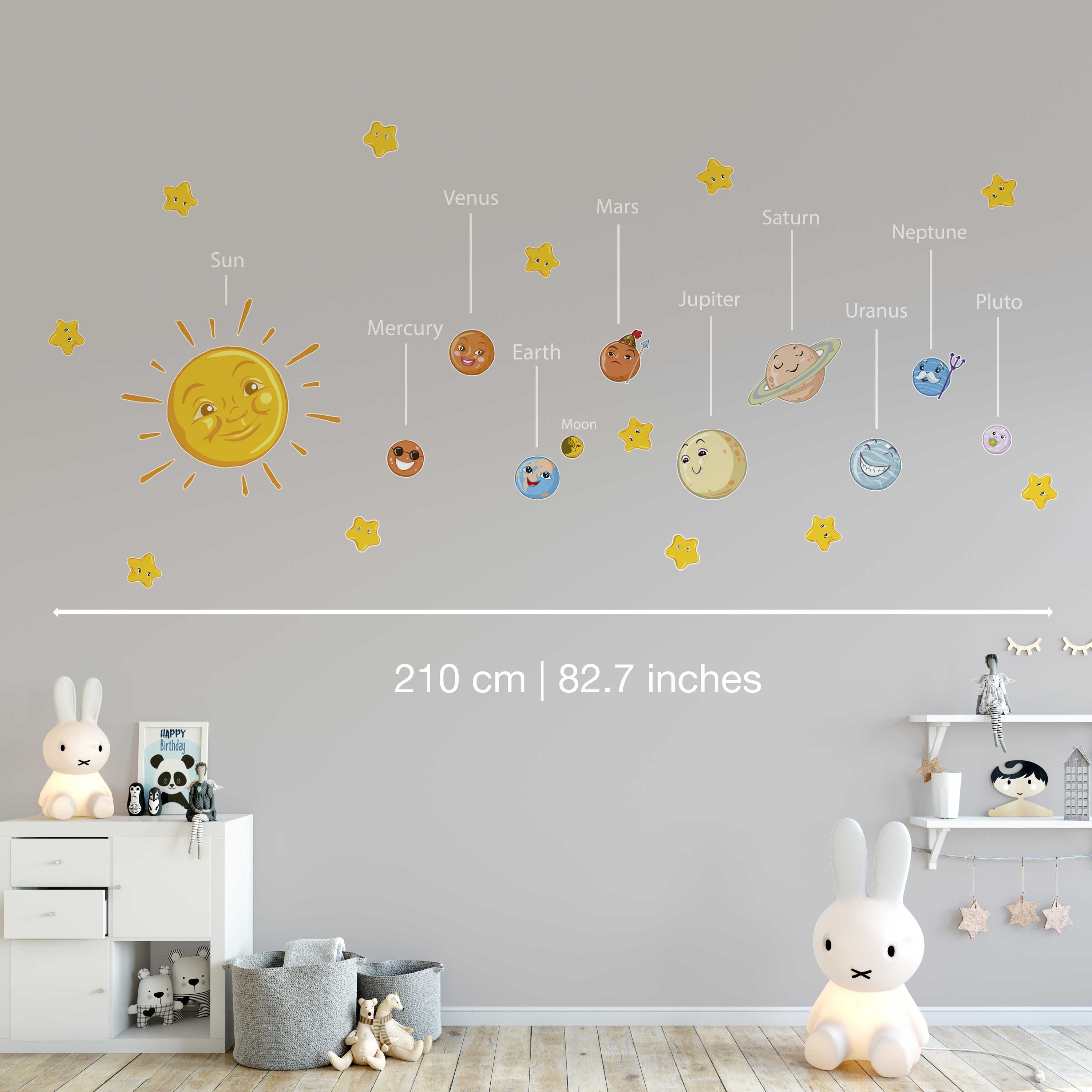 Solar System Decals - Planets With Names Wall Stickers - Sticker for ...