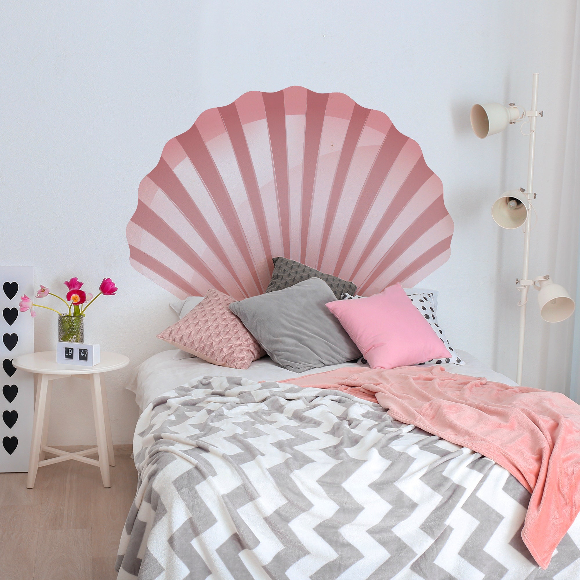 Pink Shell Headboard Decal Arch Wall Decal Headboard Sticker Boho Nursery Mermaid Bed Sticker Removable SKU SHHD Etsy