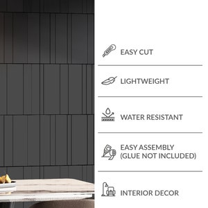 Dark Grey Decorative Panels, 3D Wall Cladding, Accent Wall Design ...