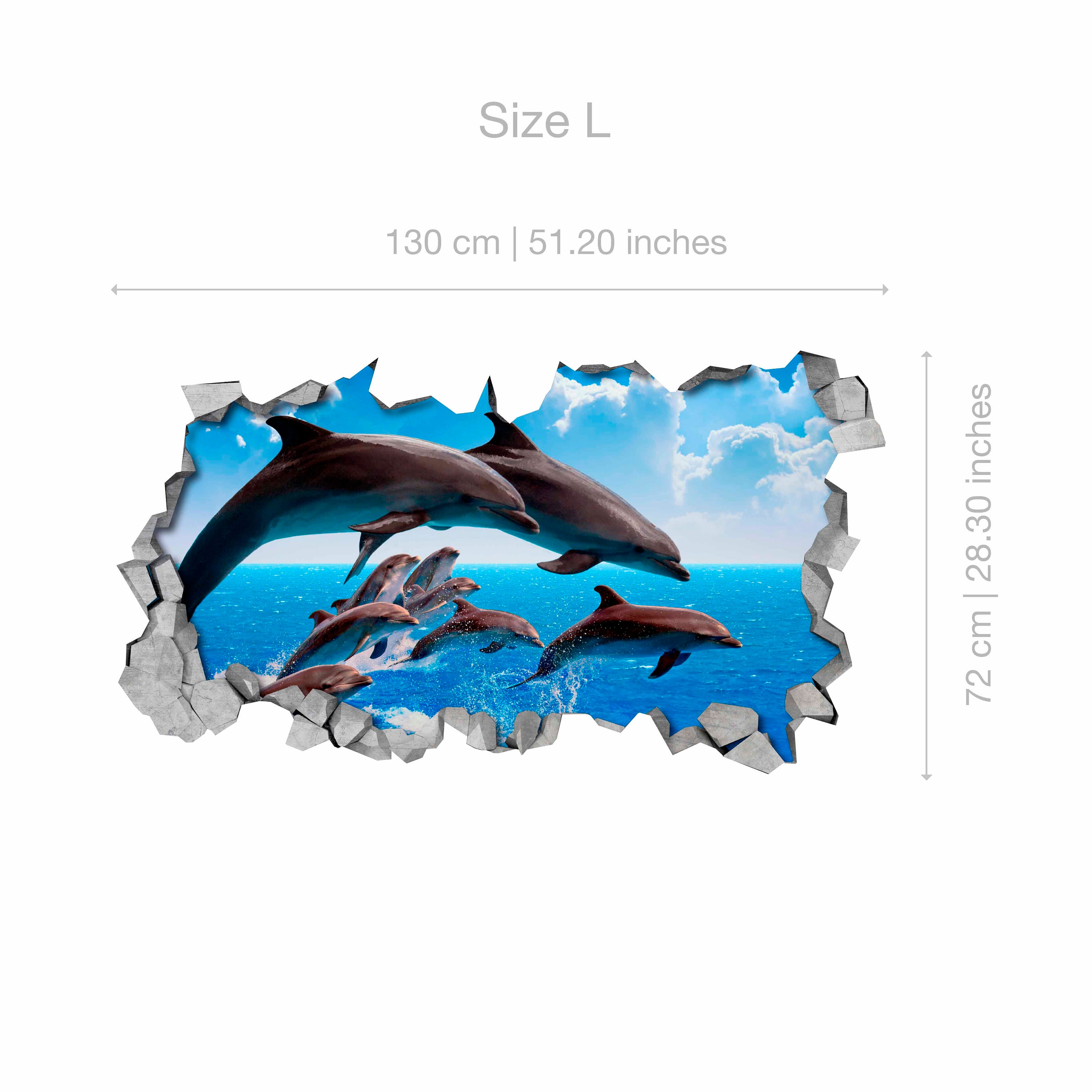 Dolphin Pod Kids Bedroom Wall Sticker 3d wall art | Etsy