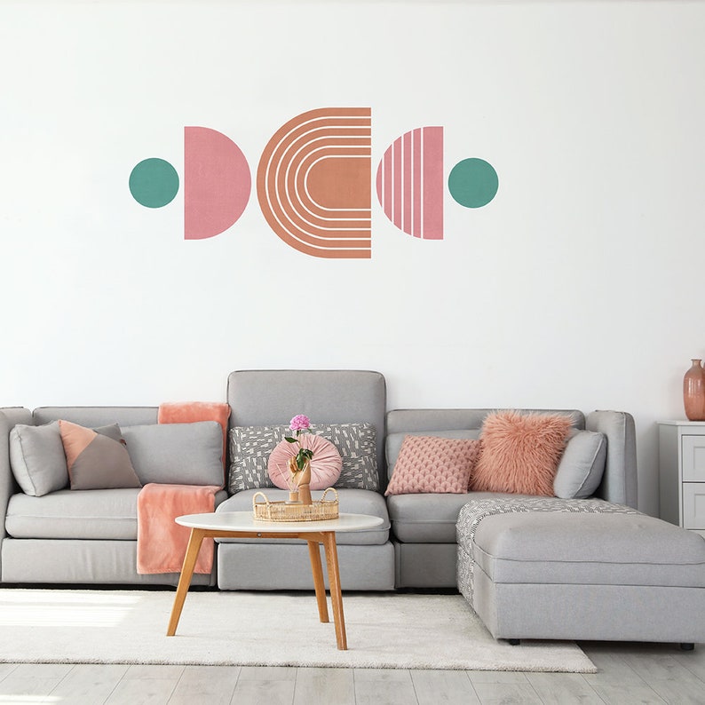 Abstract Wall Decal Boho Color Block Wall Decals Color | Etsy