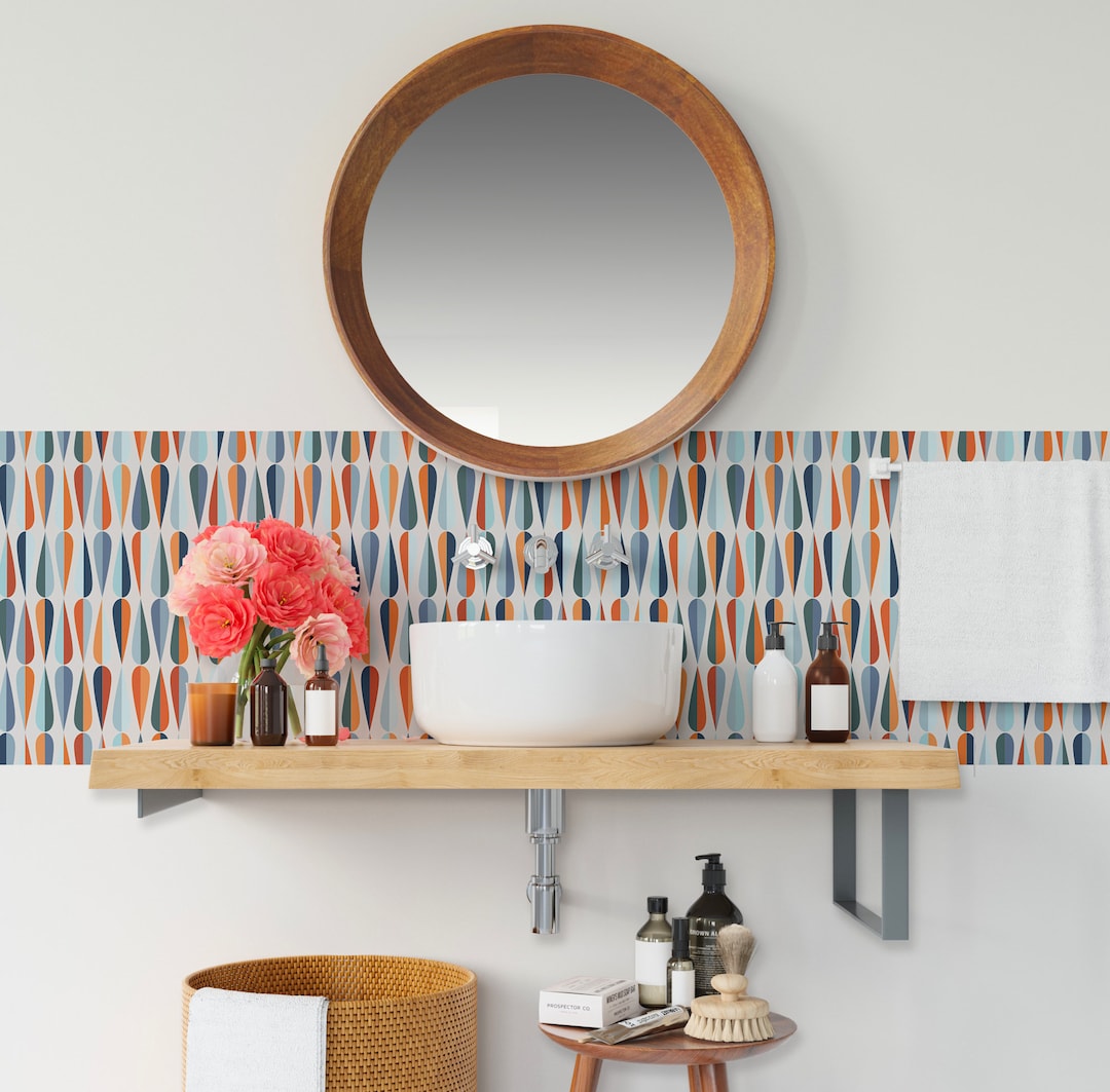 Mid Century Color Pattern Backsplash - Kitchen - Peel and Stick - SKU ...
