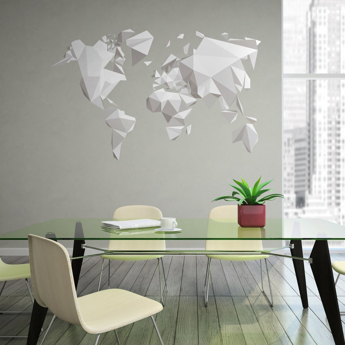 Origami World Map Sticker Origami Decals Origami Stickers - Etsy