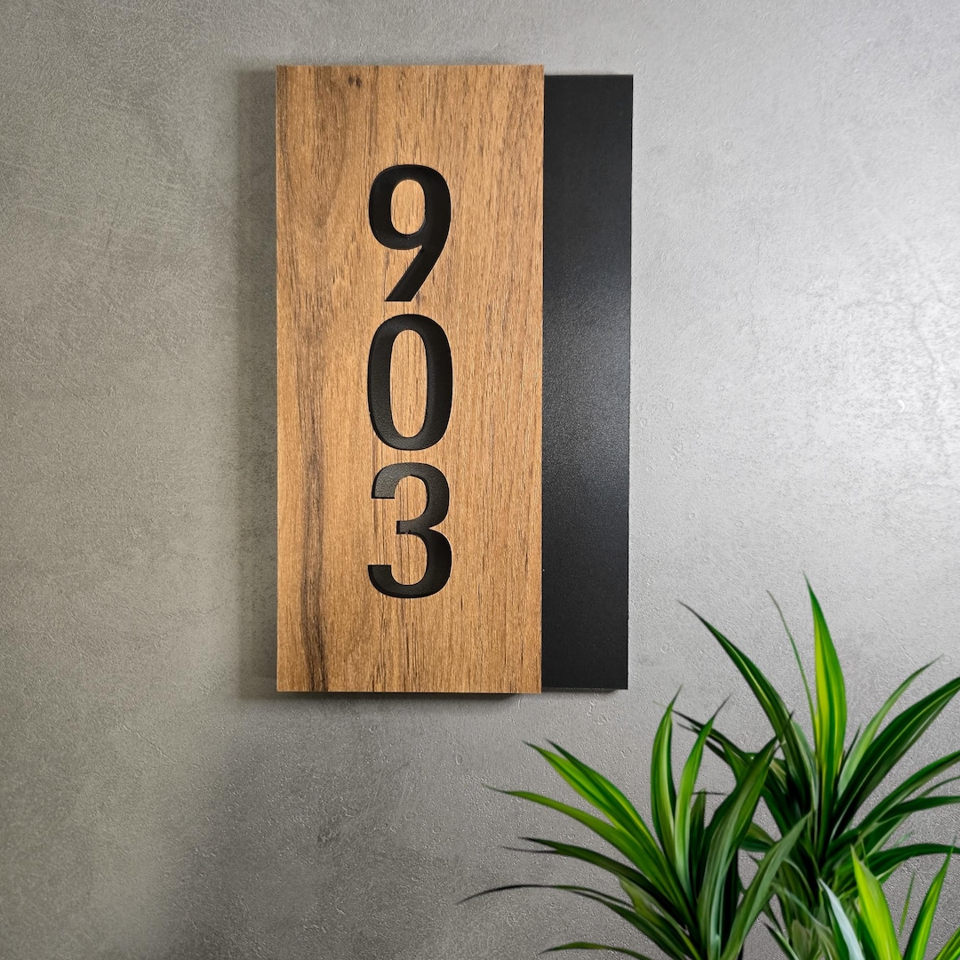 Unit Door Numbers, Interior Modern Number Plague, Room Number Sign ...