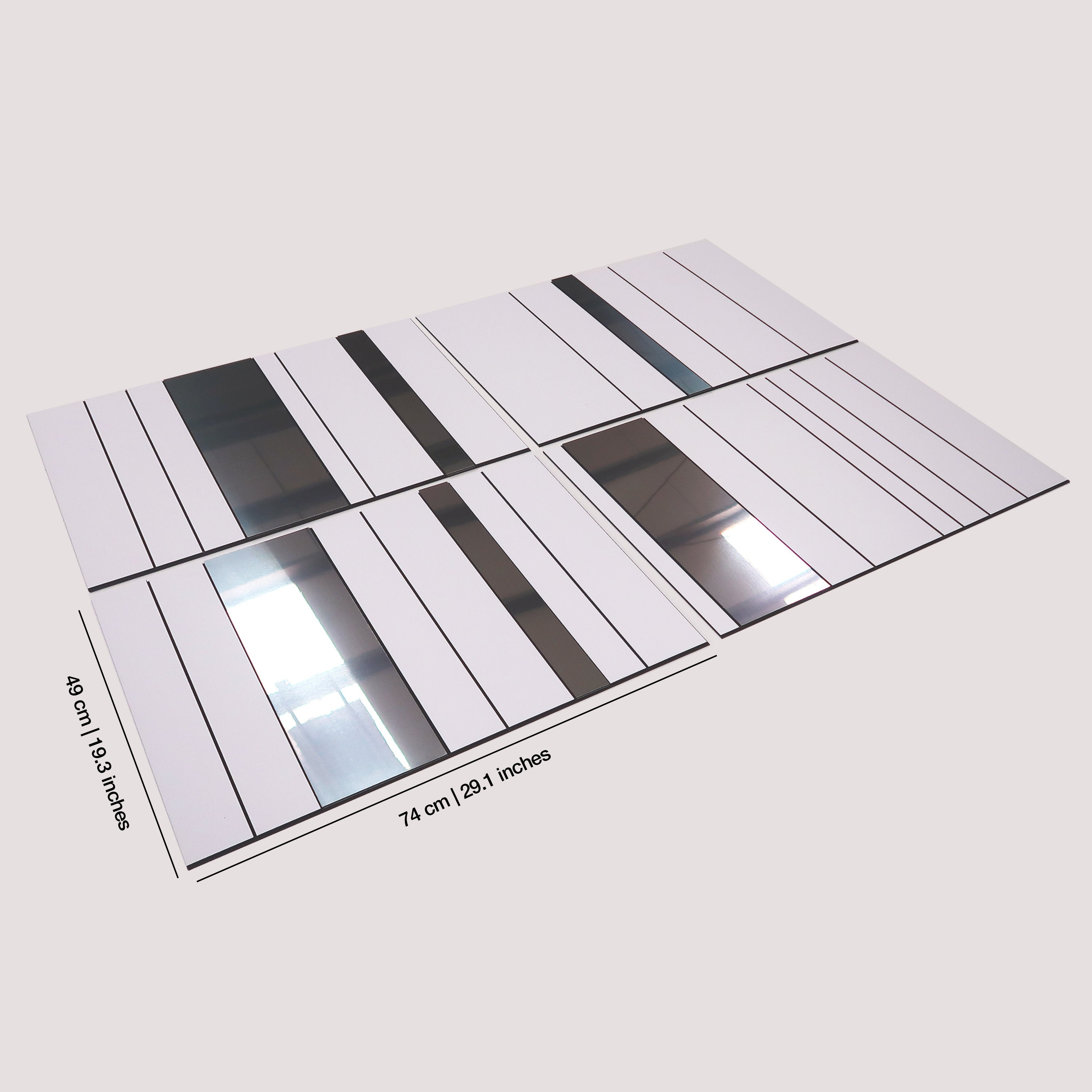 White and Silver Mirror Decorative Panels, 3D Wall Panels, Easy ...
