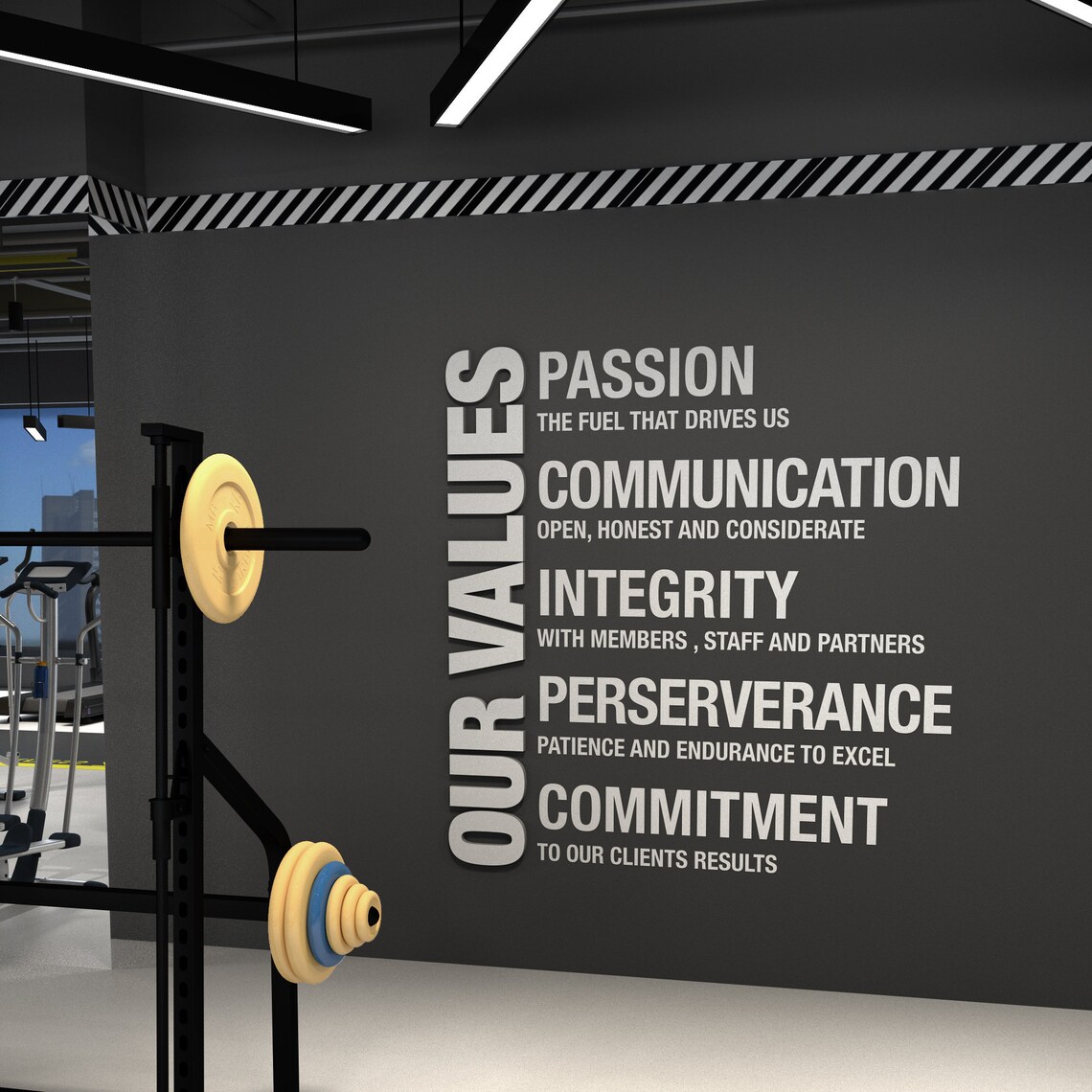 Gym Sign Gym Decor Gym Wall Art Gym Values Exercise - Etsy