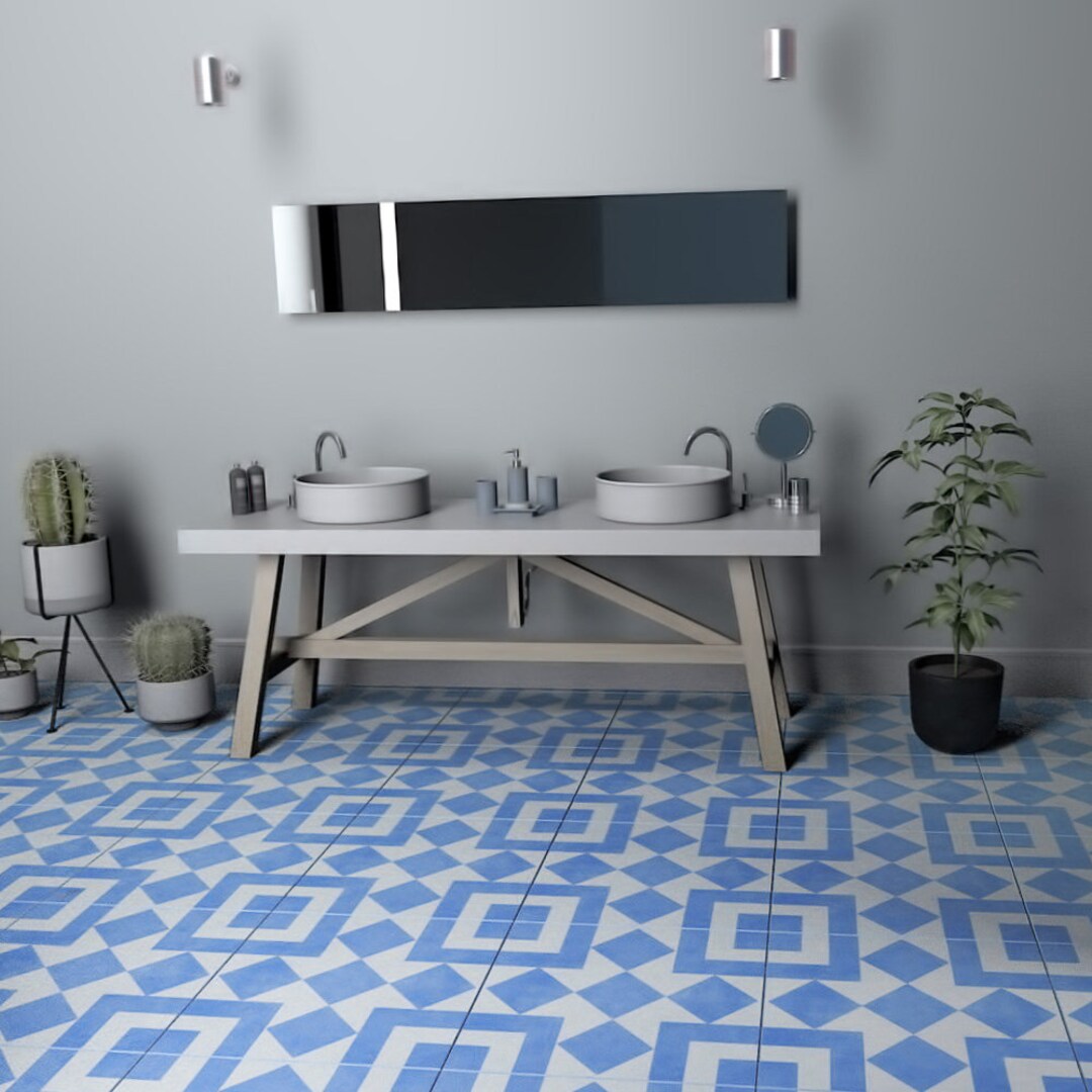 Cádiz Tile Stickers, Spanish Mediterranean, Tile Decals, Floor Tiles ...