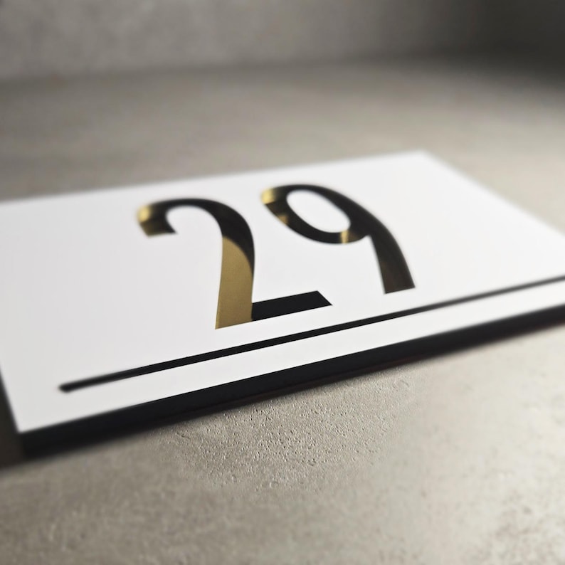 White Number Plaque, Custom Door Sign, Room Number Sign, Condo Unit ...