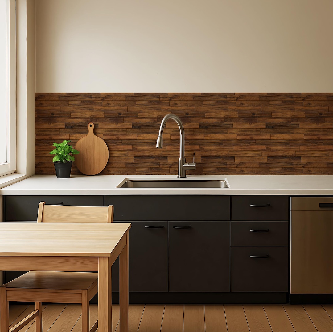 Peel & Stick Backsplash Brown Wood Panel Sticker - SKU:PSBW - Etsy