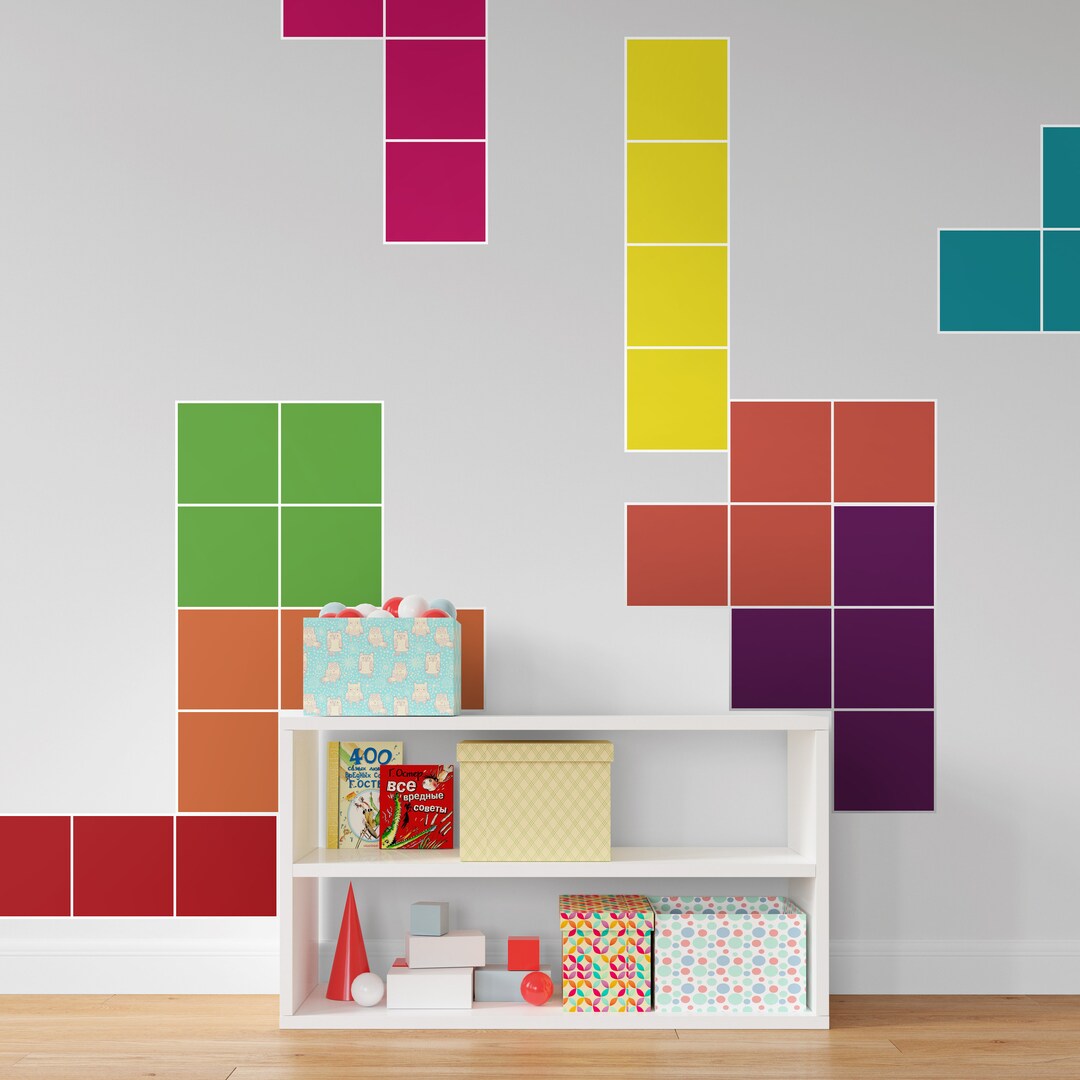 Building Blocks Stickers (pack 10 Pieces), Gaming Decor, Wall Decal ...