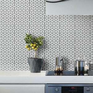 Grey Geometric Tile Stickers - Mosaic - Suitable for Wall and Floor ...