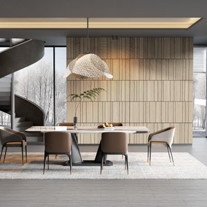Light Wood Decorative Panels, 3D Wall Cladding, Accent Wall Design ...