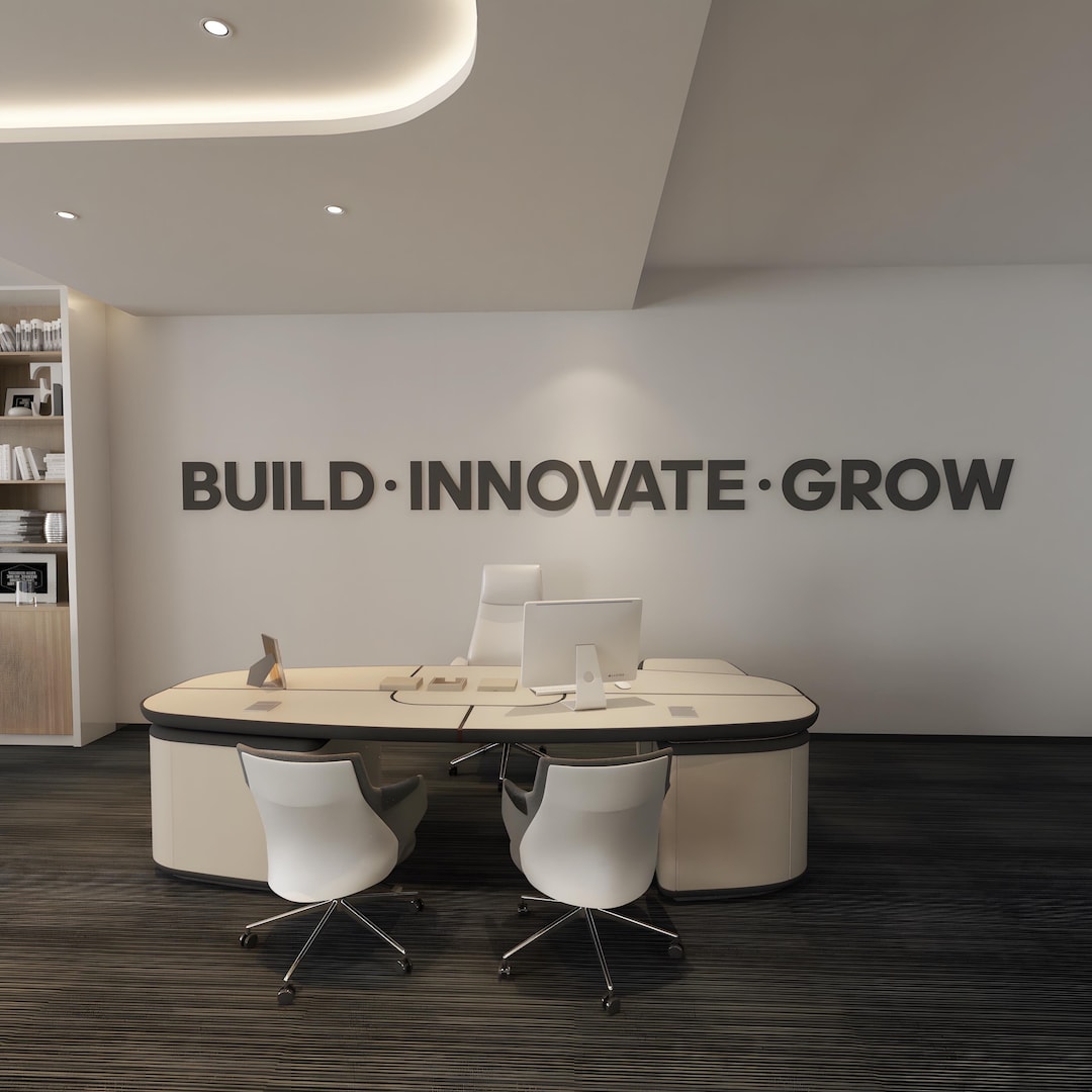 Build Innovate Grow, Large Office Wall Decor, Breakroom Motivational ...