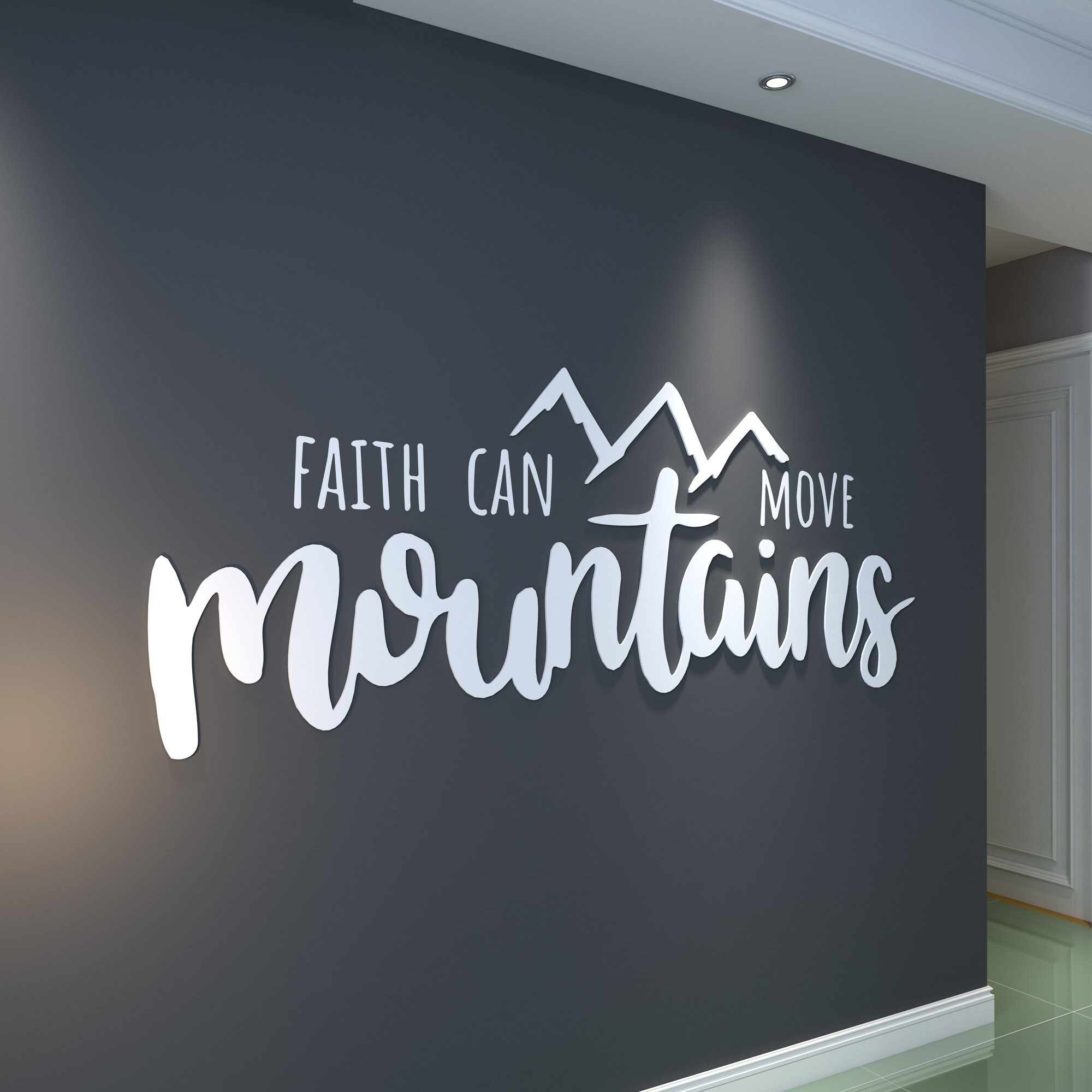 Faith Can Move Mountains, Matthew 17 20, Christian Wall Words, Bible ...