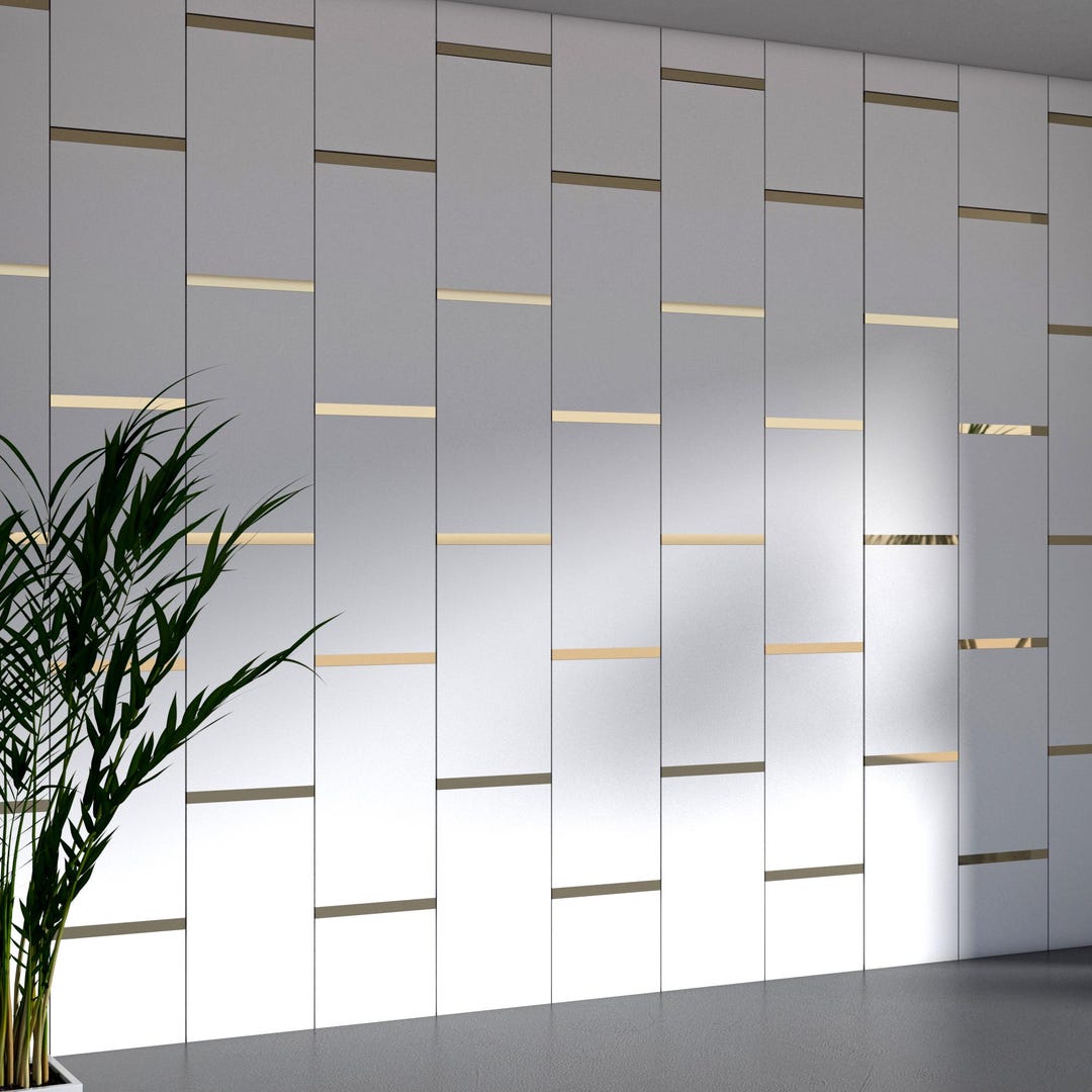 White and Gold Rectangular Panels, 3D Wall Panels, Luxurious Wall ...