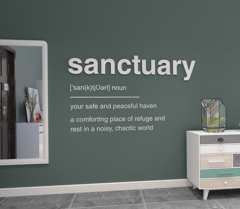 Sanctuary Definition Sign SKU:SADF - Etsy