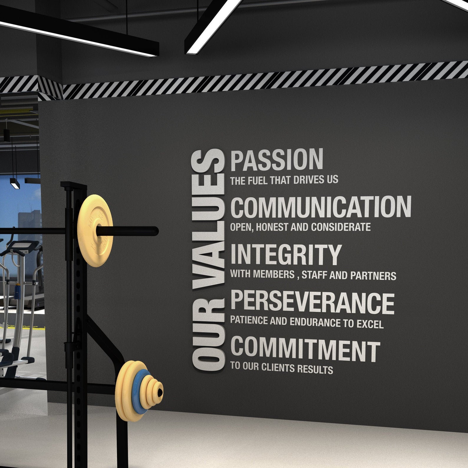 Gym Sign Gym Decor Gym Wall Art Gym Values Exercise - Etsy