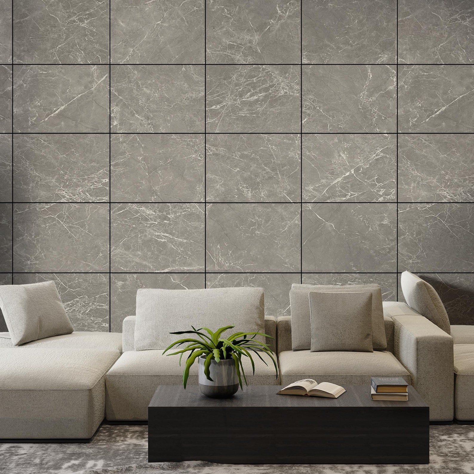 Dark Stone Wall Panels, Modular 3D Wall Panels, Living Room Hallway ...
