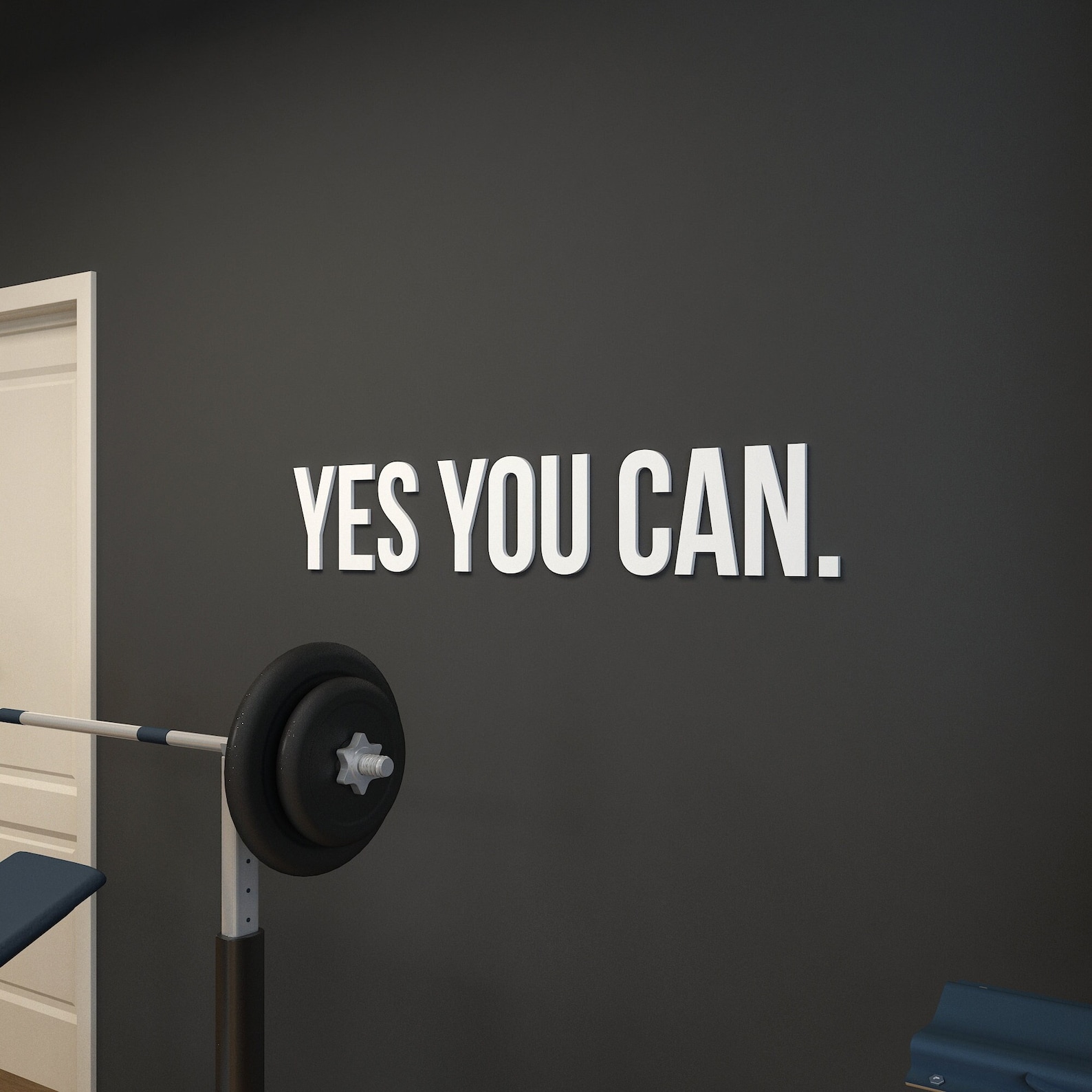 Yes You Can Gym Wall Art Training Room Gym Quote Fitness - Etsy