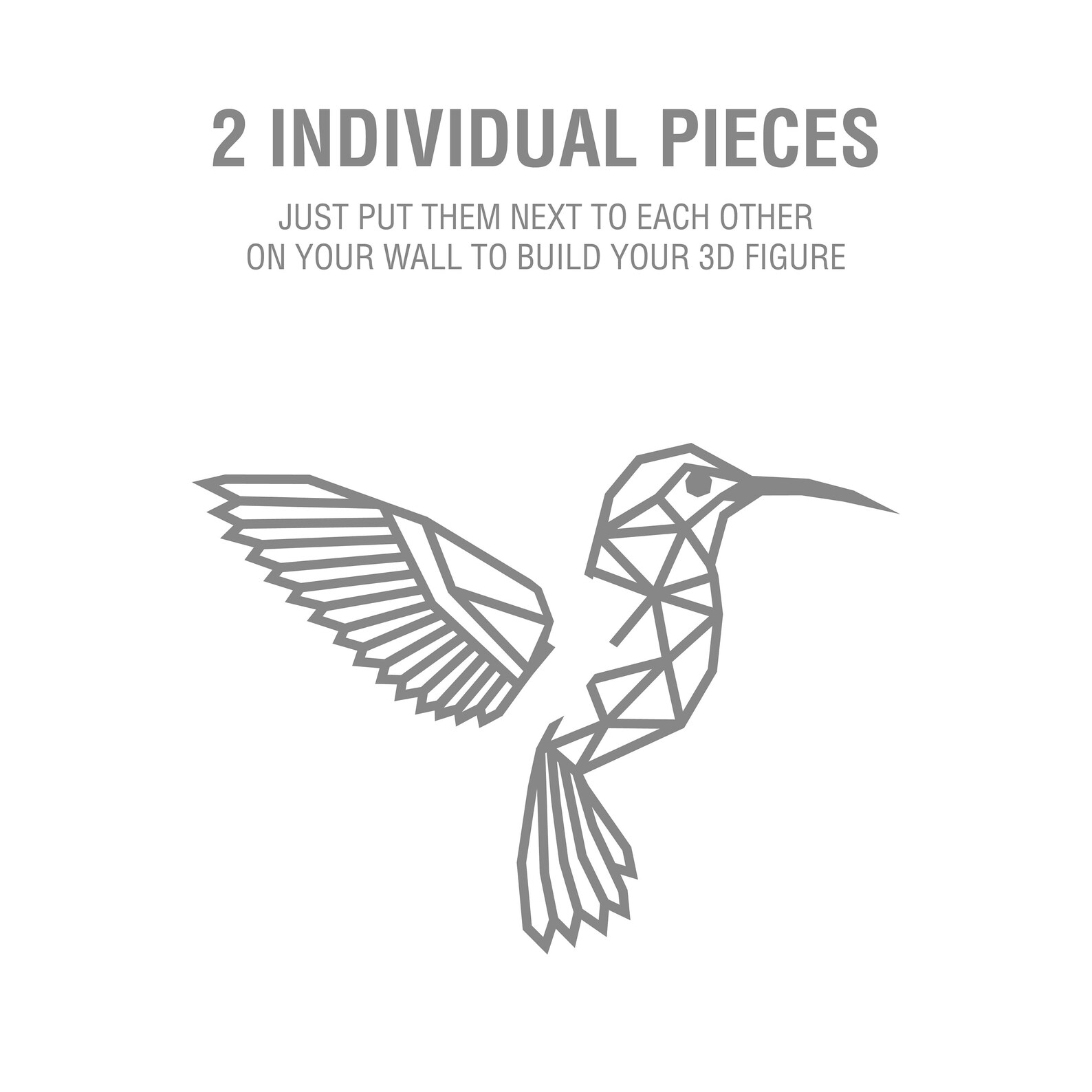 Colibrí geométrico Pájaro geométrico Arte geométrico 3D | Etsy